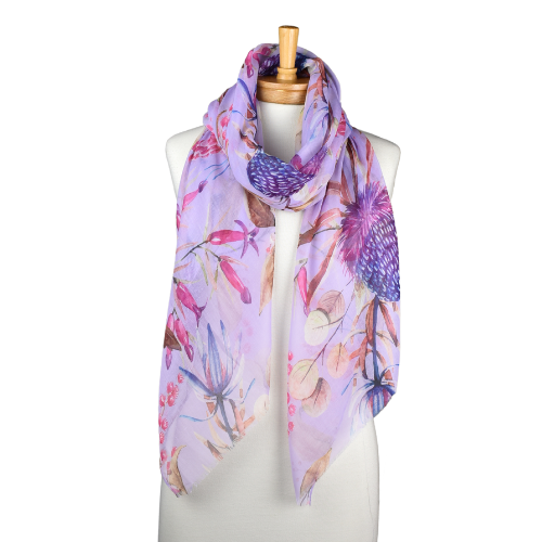 THSS2569: Lilac: Native Australian Flower Scarf - Taylor Hill Scarves & Co.